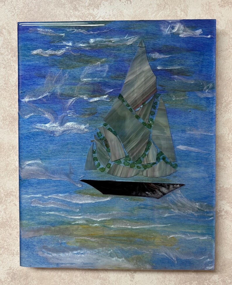 Stained Glass Mosaic Sailboat - Etsy
