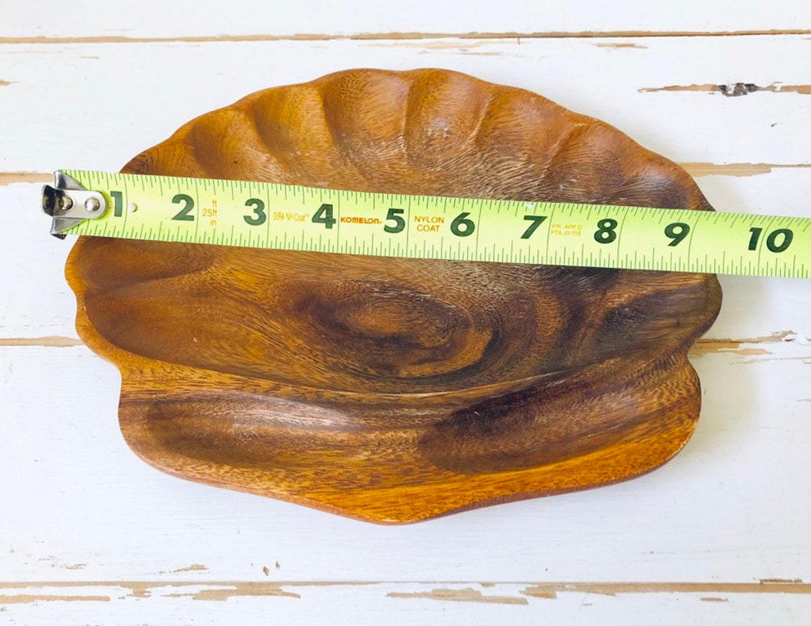 Teak Shell Wooden Tray, Vintage Teak Wooden Tray, Nautical Vintage Tray ...