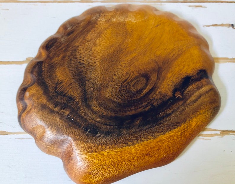 Teak Shell Wooden Tray, Vintage Teak Wooden Tray, Nautical Vintage Tray ...