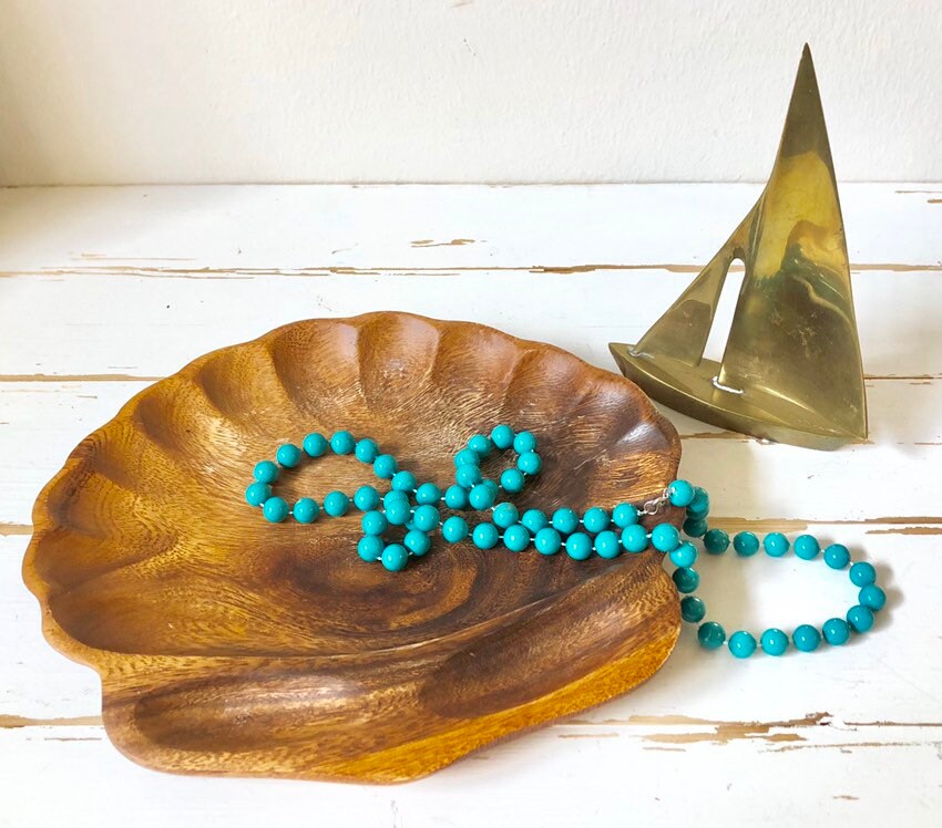 Teak Shell Wooden Tray, Vintage Teak Wooden Tray, Nautical Vintage Tray ...