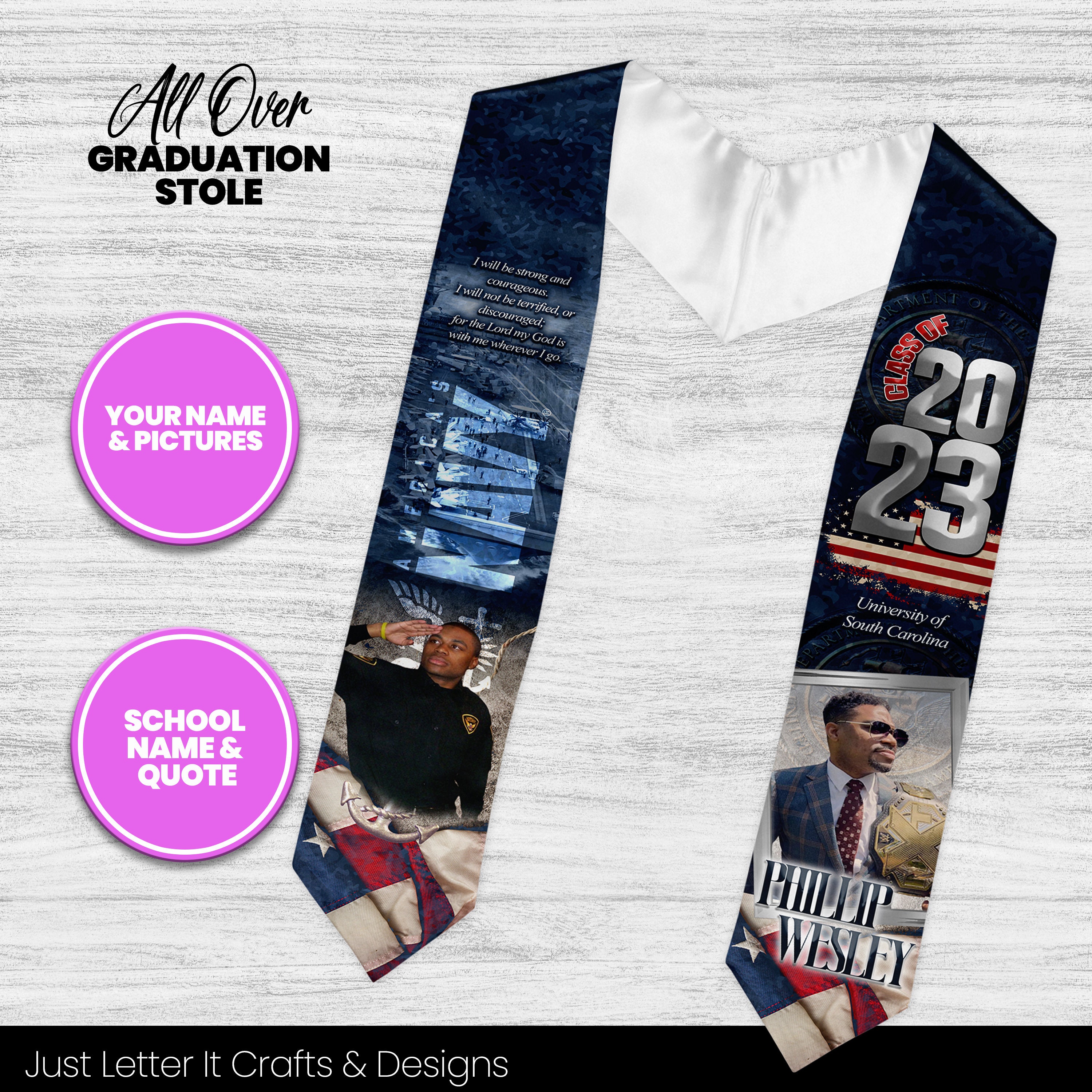 Navy Graduation Stoles, US Navy Graduate,navy Proud,welcome Home,class ...