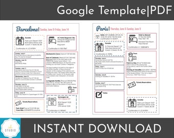 Customizable Travel Itinerary Bundle, Vacation Itinerary Bundle ...
