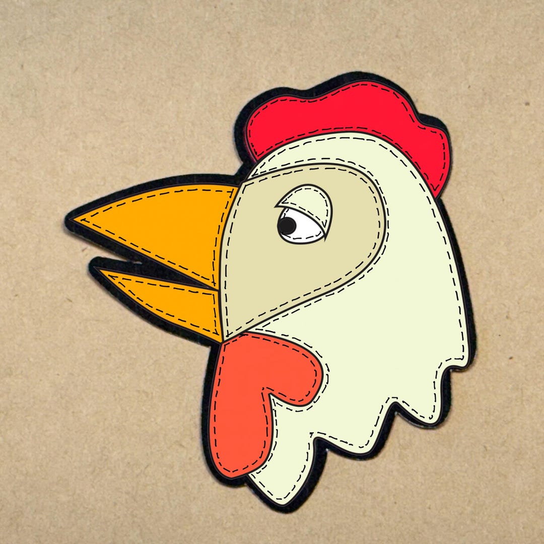 Chicken Sticker, Whimsical Poultry, Silly Blue Chicken, Vinyl Art ...