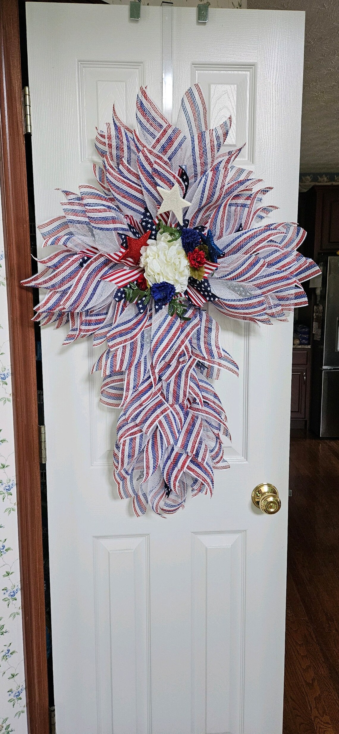 Red White and Blue Cross, Patriotic Cross, Holiday Decor - Etsy