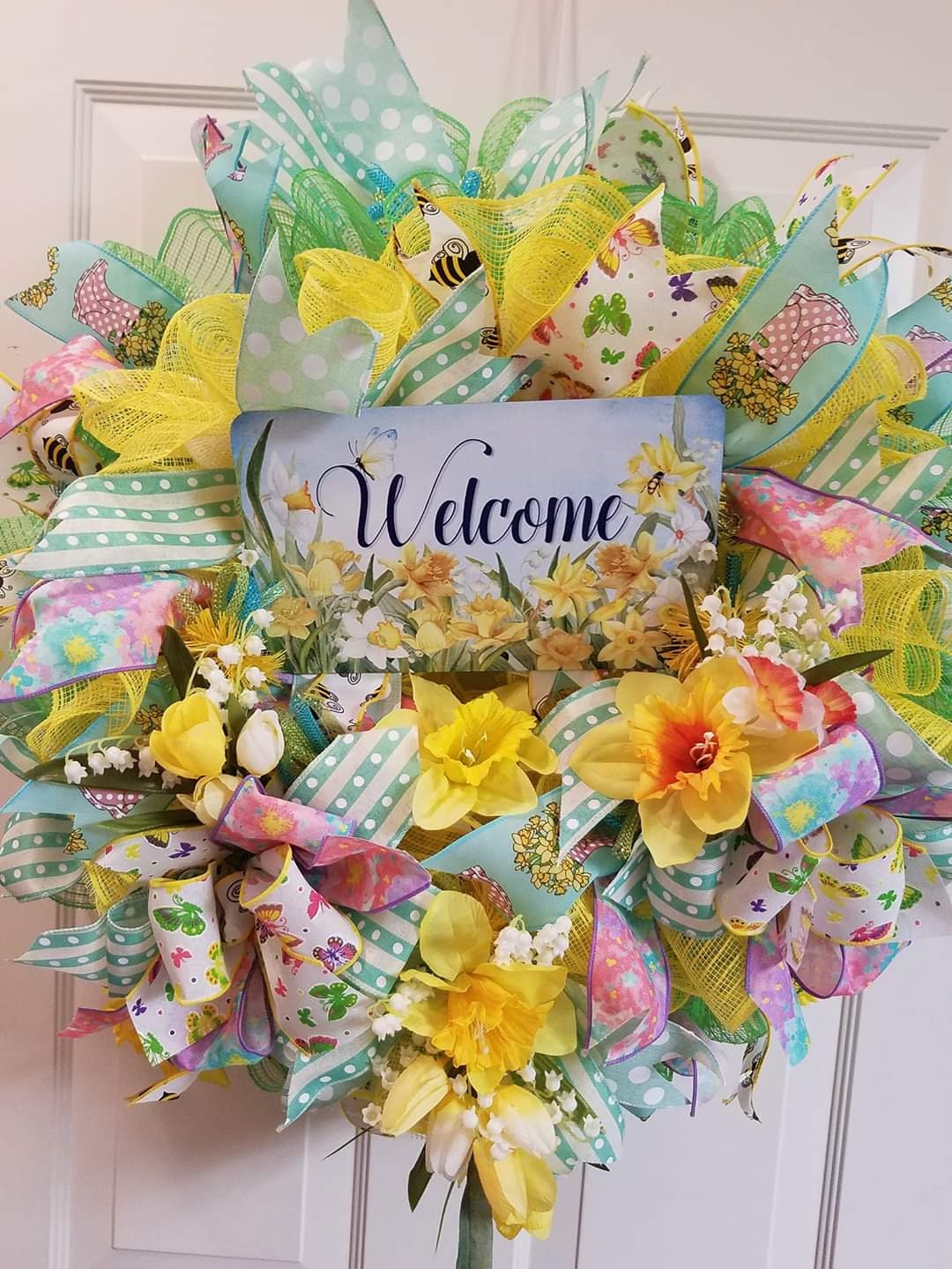 Spring Welcome Spring Frontdoor Wreath Flower Wreath - Etsy