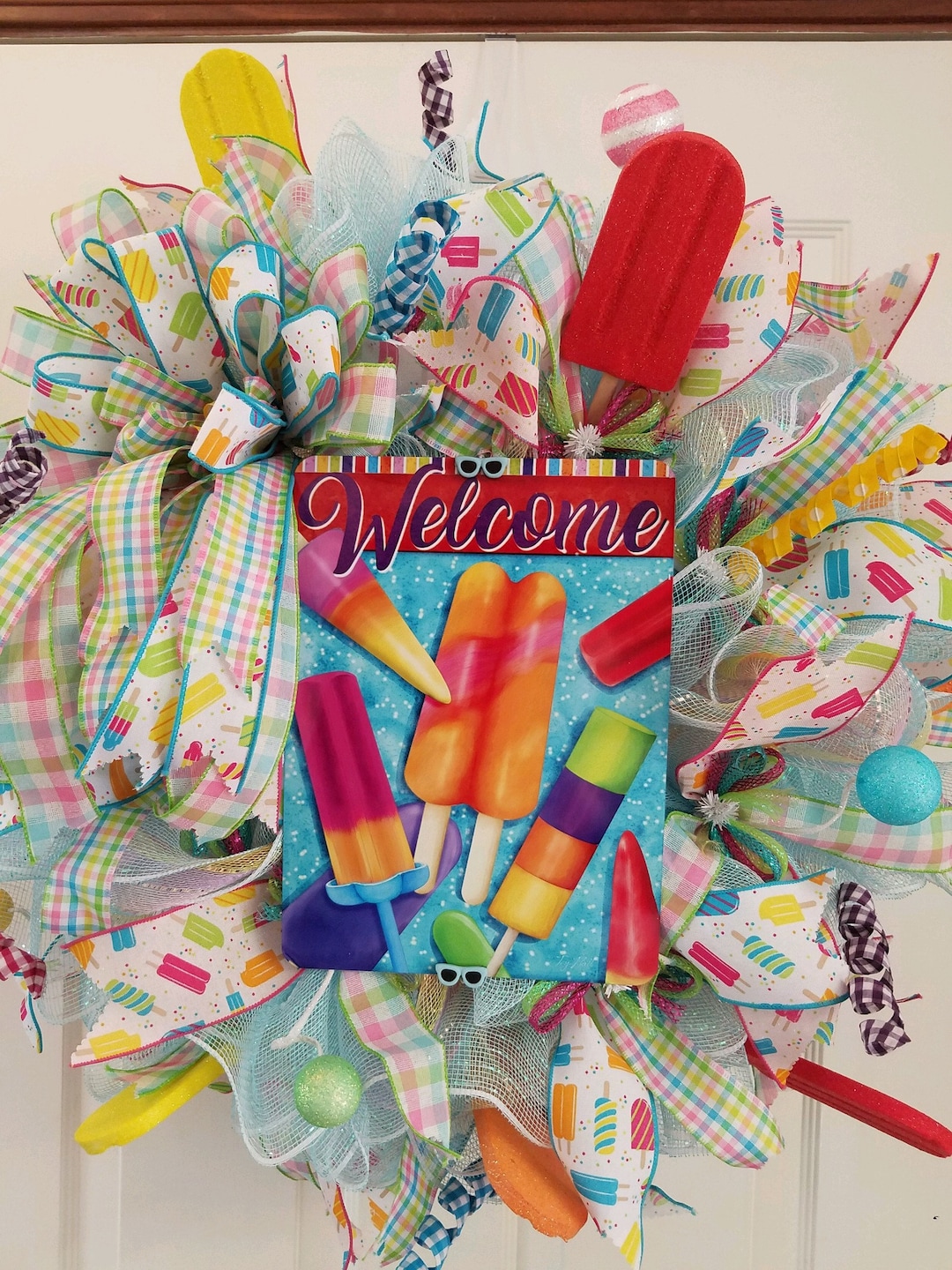 Popsicle Wreath, Multi Colored Wreath, Summer Wreath - Etsy