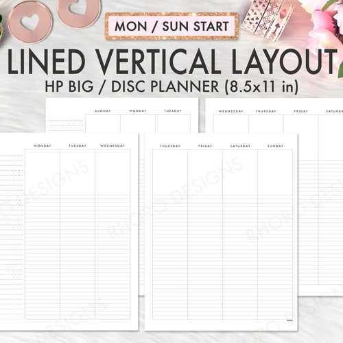 BIG HAPPY PLANNER Printable Insert Weekly Vertical Undated - Etsy