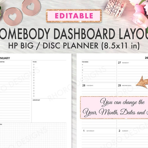EDITABLE Happy Planner Dashboard Printable Happy Planner - Etsy