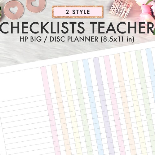 Big Teacher Happy Planner Classroom Checklist Printable - Etsy