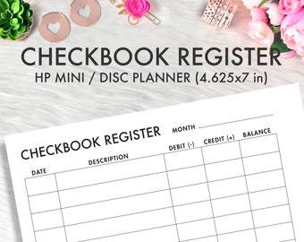 Checkbook Register Tracker Happy Planner Insert - Etsy