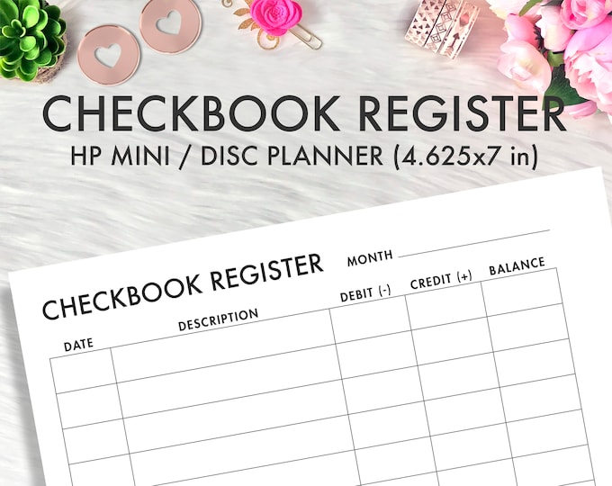 MICRO Checkbook Register Tracker Happy Planner Insert - Etsy