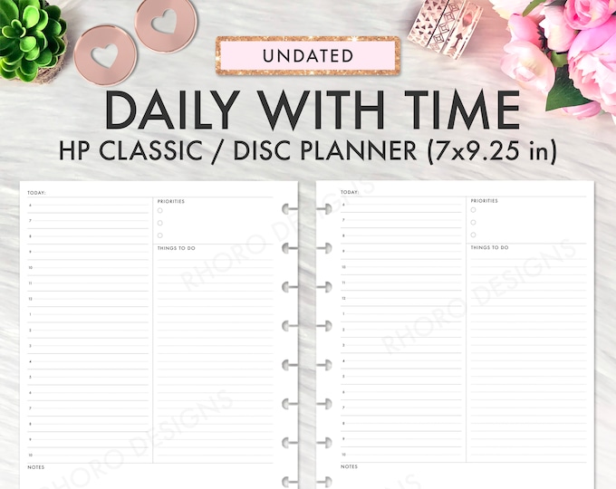 PRINTABLE HP Classic | Printable Happy Planner Inserts | Daily Planner ...