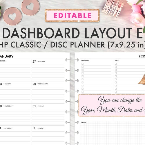 EDITABLE Happy Planner Dashboard Printable Happy Planner - Etsy