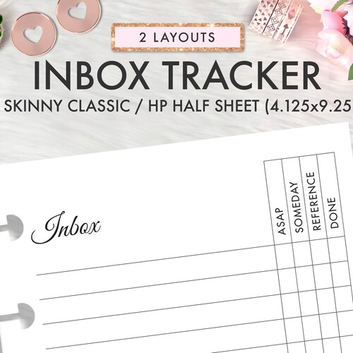 Printable Inbox Happy Planner Skinny Classic Inbox Tracker - Etsy