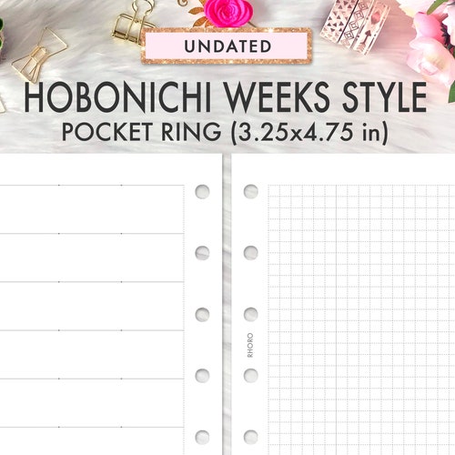 Pocket Ring Size Printable Insert Hobonichi Planner Grid - Etsy