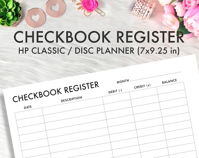 MICRO Checkbook Register Tracker Happy Planner Insert - Etsy