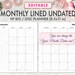 EDITABLE Happy Planner Big Inserts Monthly Lined Planner - Etsy