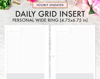 Personal Wide Ring Printable Inserts Hobonichi Grid Daily | Etsy