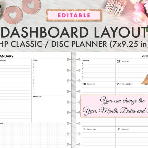 EDITABLE Happy Planner Dashboard Printable Happy Planner - Etsy