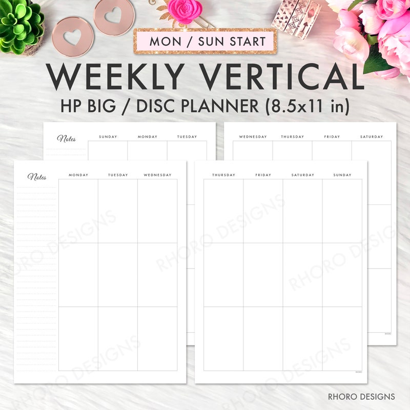 2026 Planner Vertical Weeks - Etsy