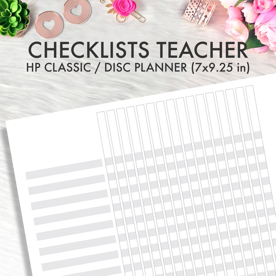 CLASSIC Happy Planner Classroom Checklist Printable Insert, Teacher ...