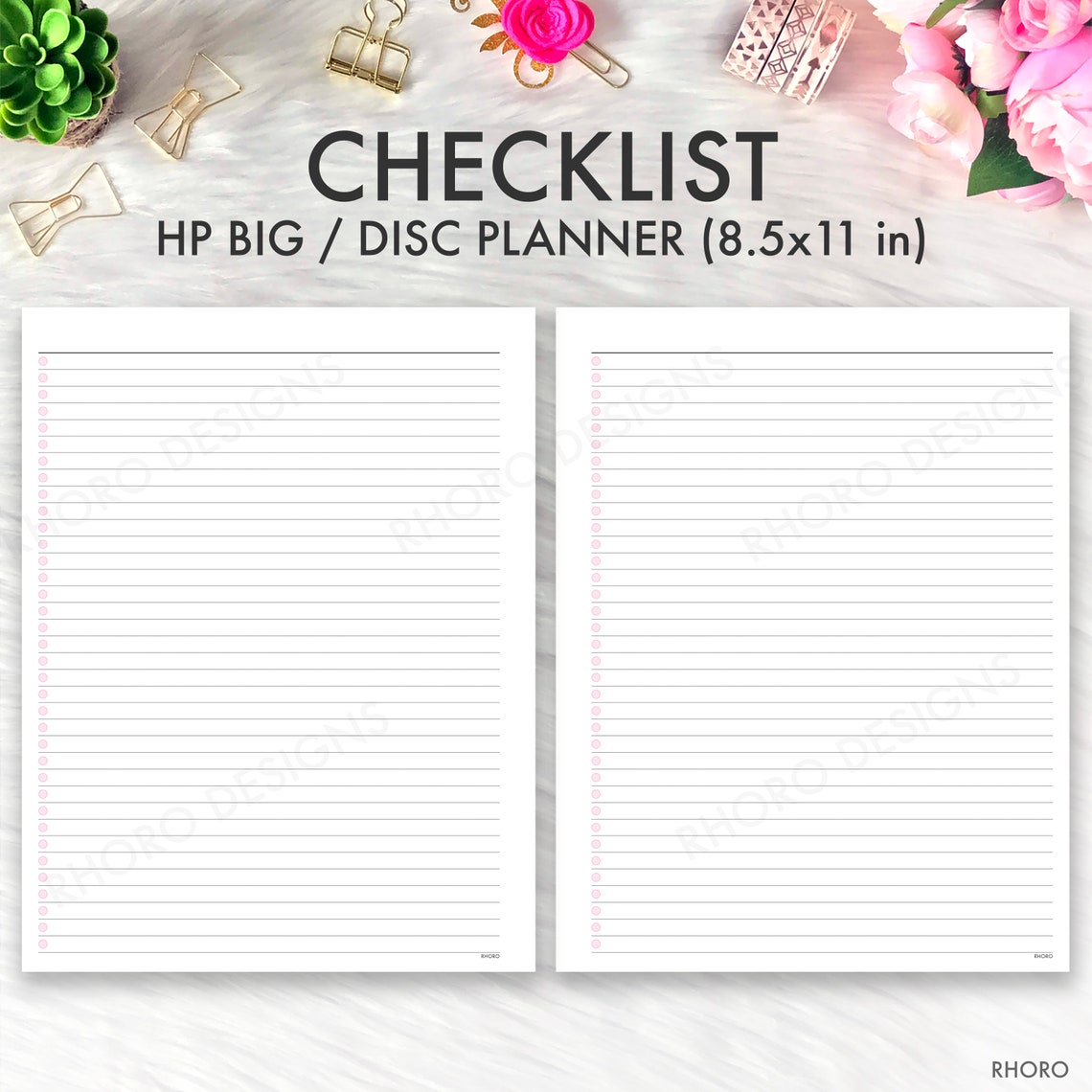 BIG Happy Planner CHECKLIST Printable Inserts to Do Big Happy - Etsy