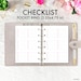 POCKET RINGS Insert Checklist Pocket Rings Printable Insert - Etsy