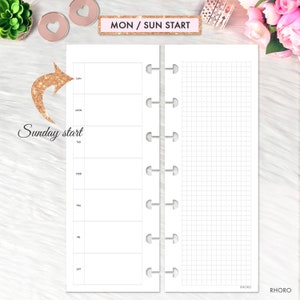 SKINNY MINI Happy Planner Inserts, Happy Planner Skinny Mini Printable Inserts, Hobonichi Weeks ...