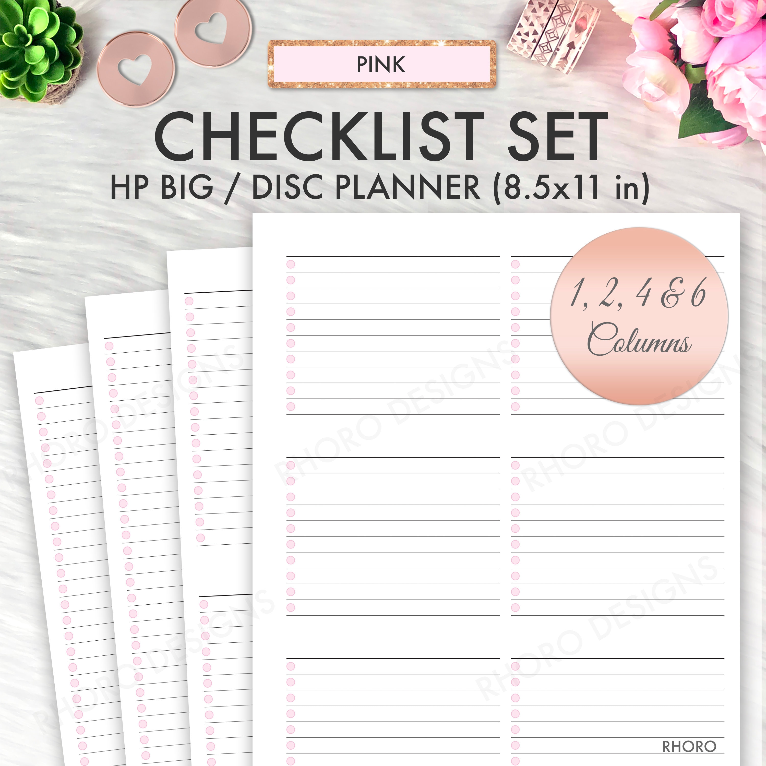 BIG Happy Planner CHECKLIST Printable Inserts, to Do Big Happy Planner ...