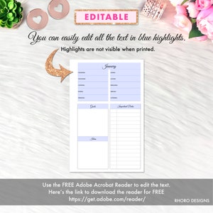 EDITABLE Mini Happy Planner Inserts, Happy Planner Printable Inserts ...