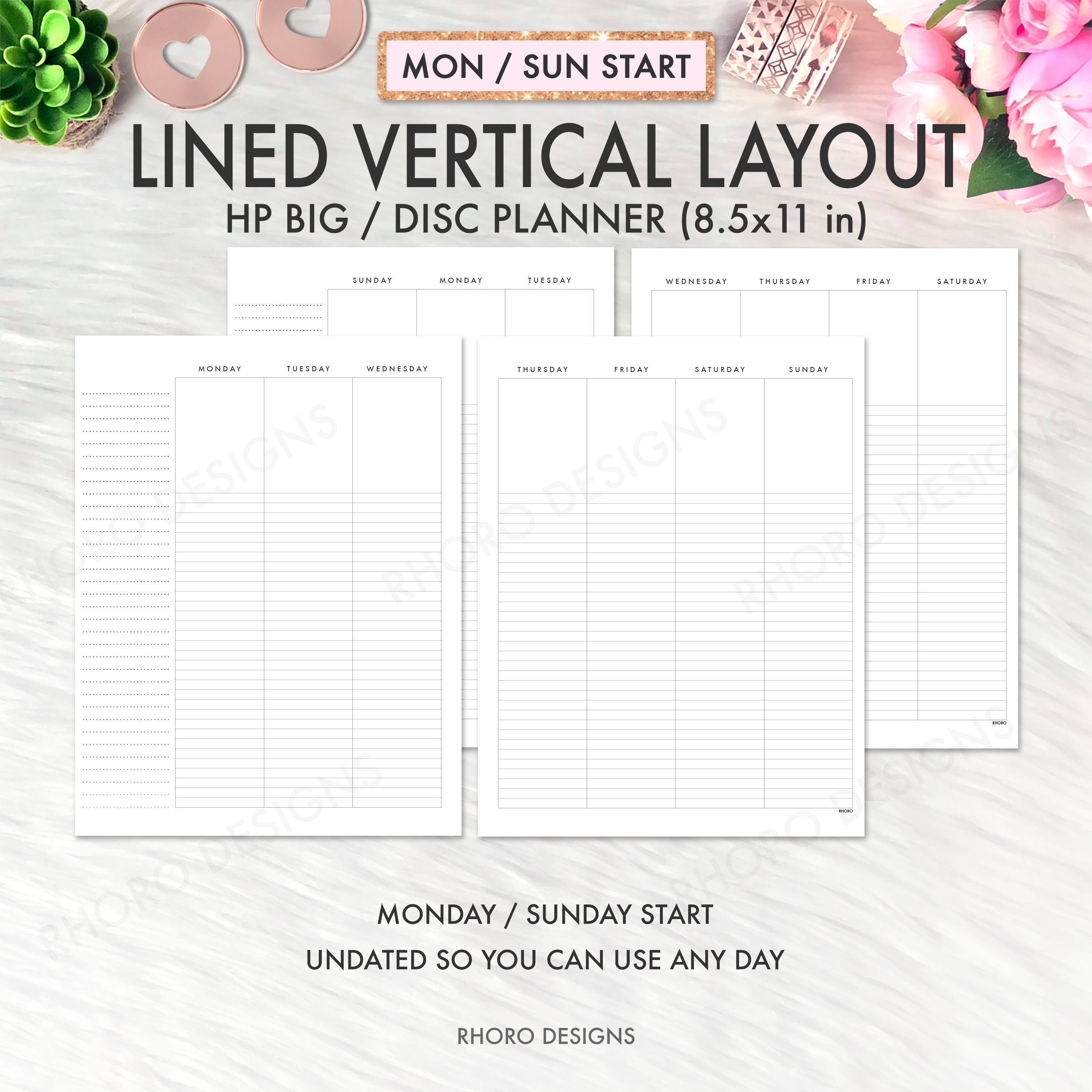 Happy Planner Big Printable Happy Planner Lined Vertical - Etsy