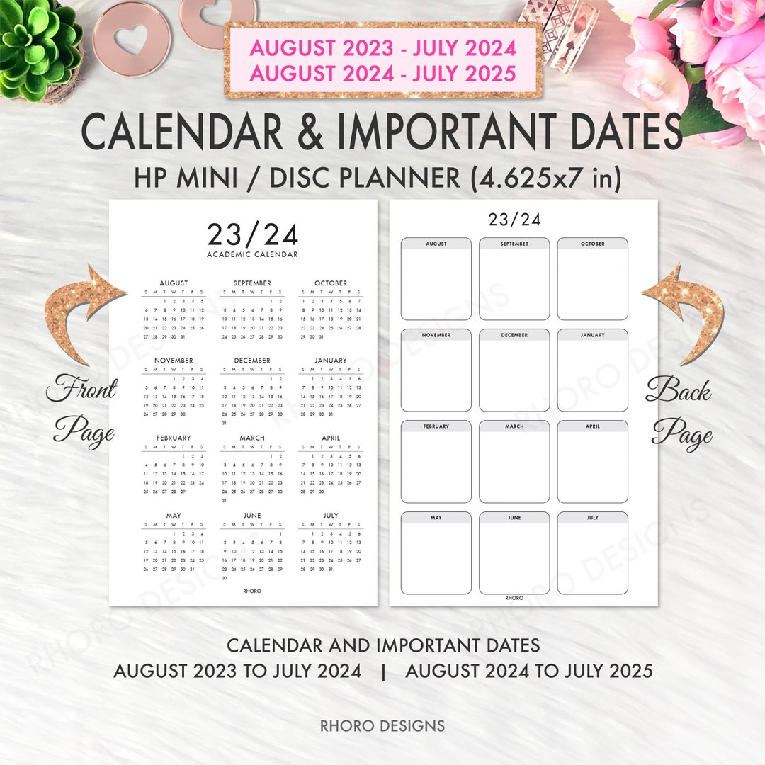 Happy Planner Mini Student Teacher Calendar Printable Inserts, School ...