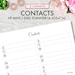 Happy Planner Mini CONTACTS Printable Insert, Contact Pages Address ...