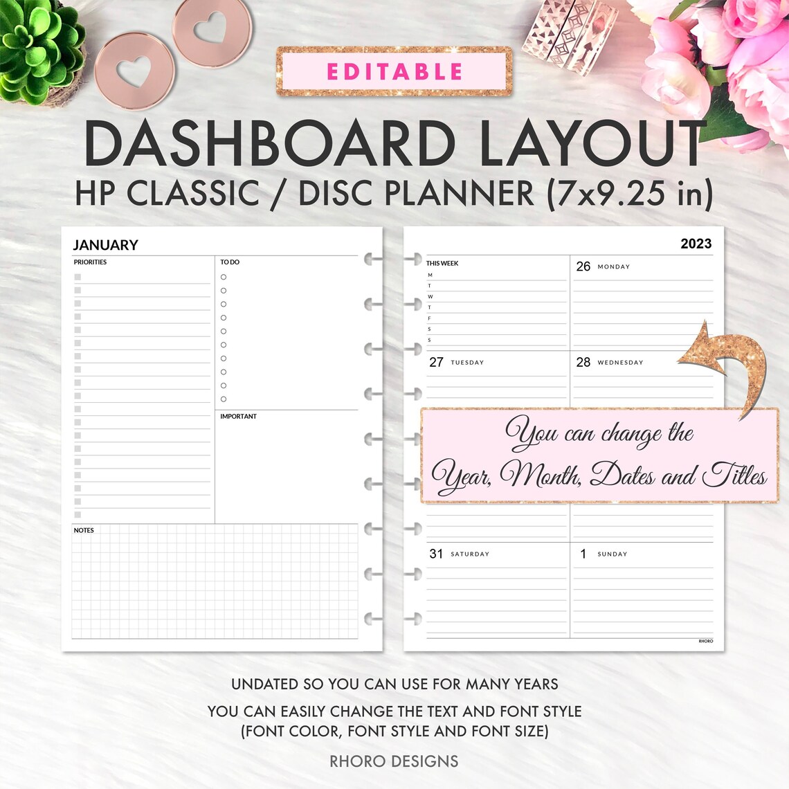 EDITABLE Happy Planner Dashboard Printable Happy Planner - Etsy