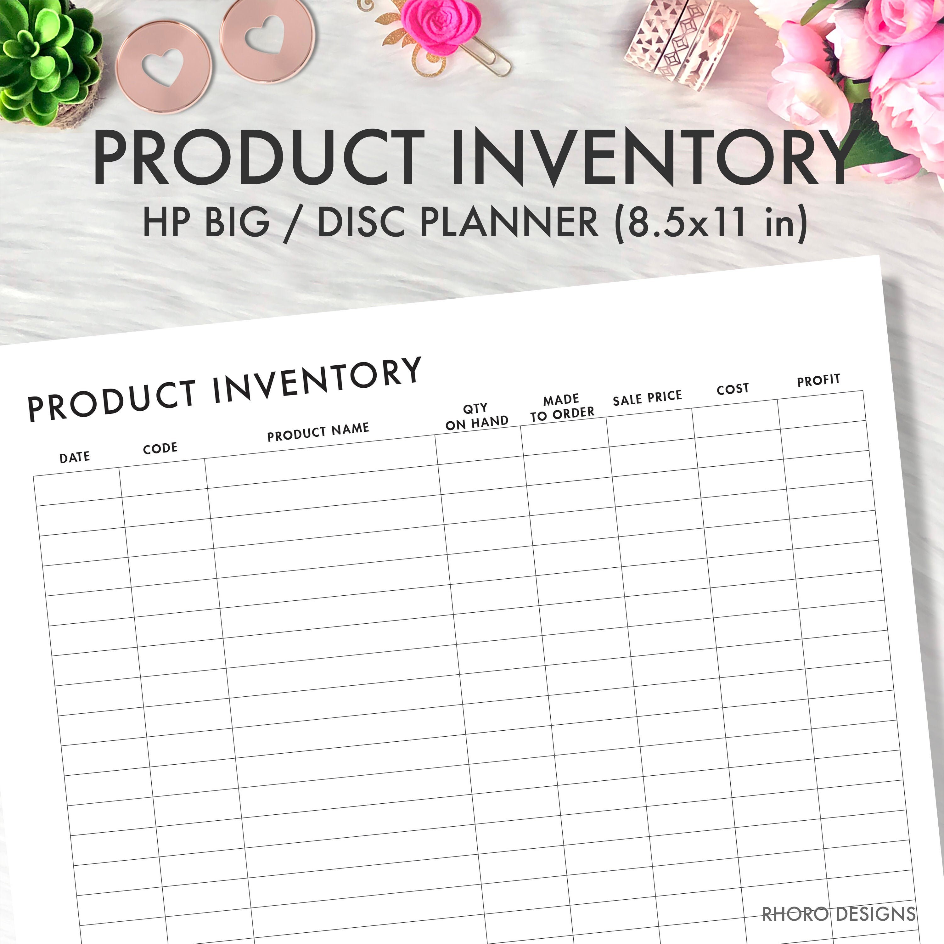 Product Inventory Printable, Big Happy Planner Printable Inserts ...
