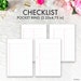POCKET RINGS Insert Checklist Pocket Rings Printable Insert - Etsy
