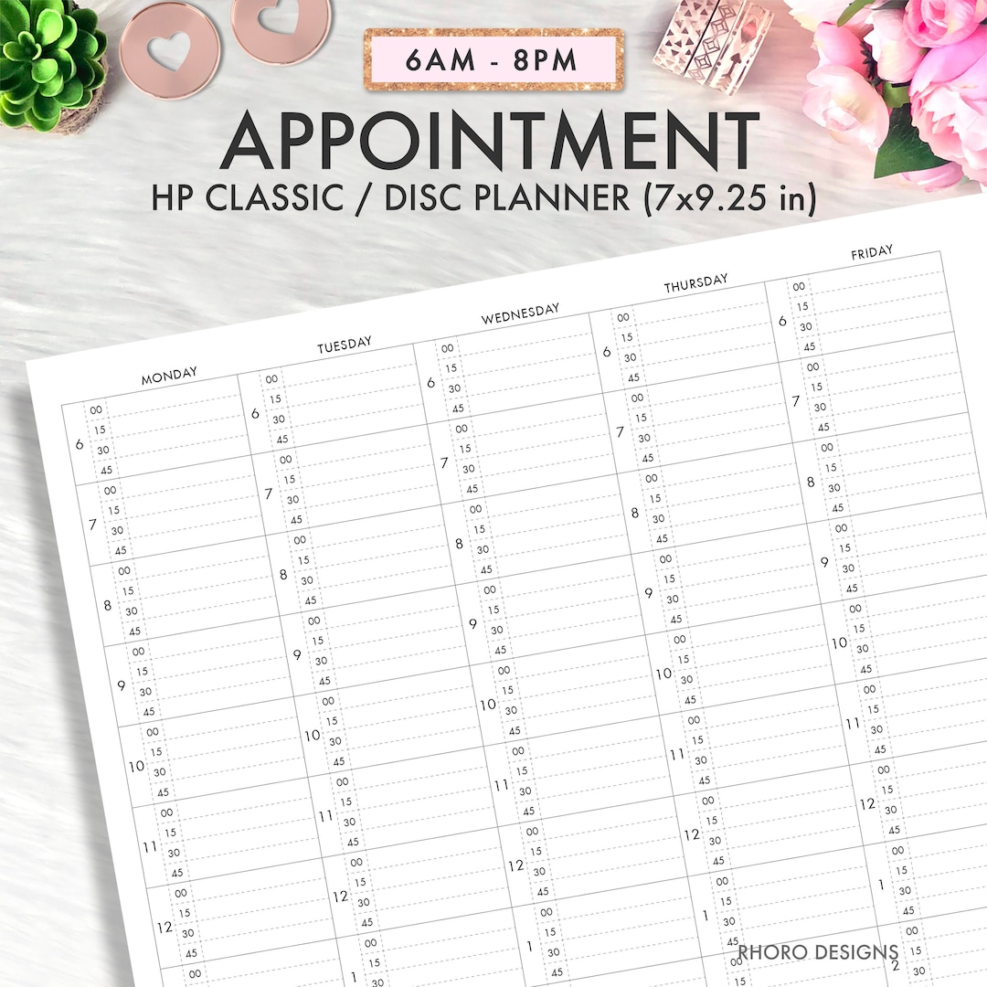 Happy Planner Appointment Schedule, Happy Planner Inserts Printable ...