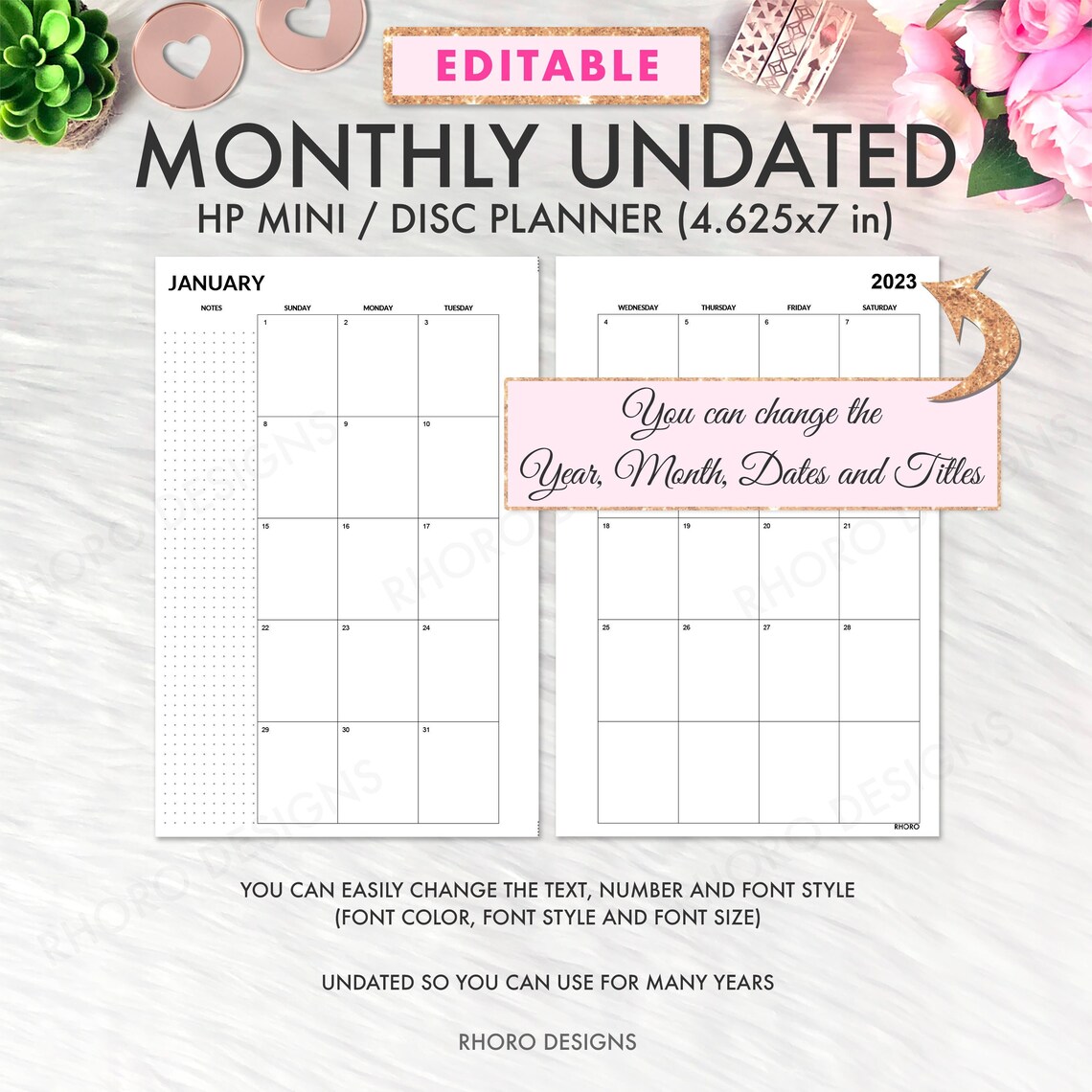 EDITABLE Mini Happy Planner Inserts Happy Planner Printable - Etsy