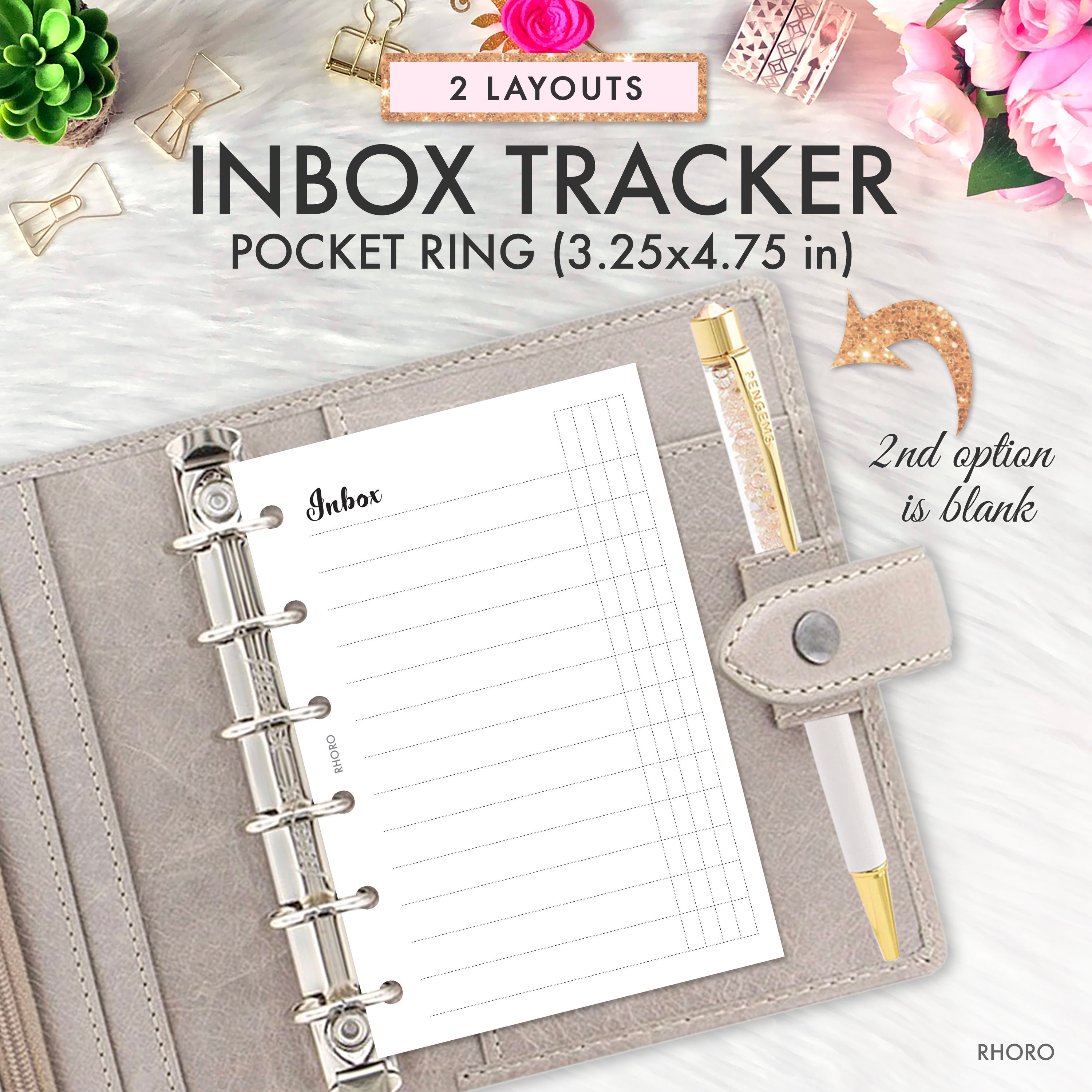 POCKET PLANNER INSERTS Printable Inbox Tracker Inbox System - Etsy