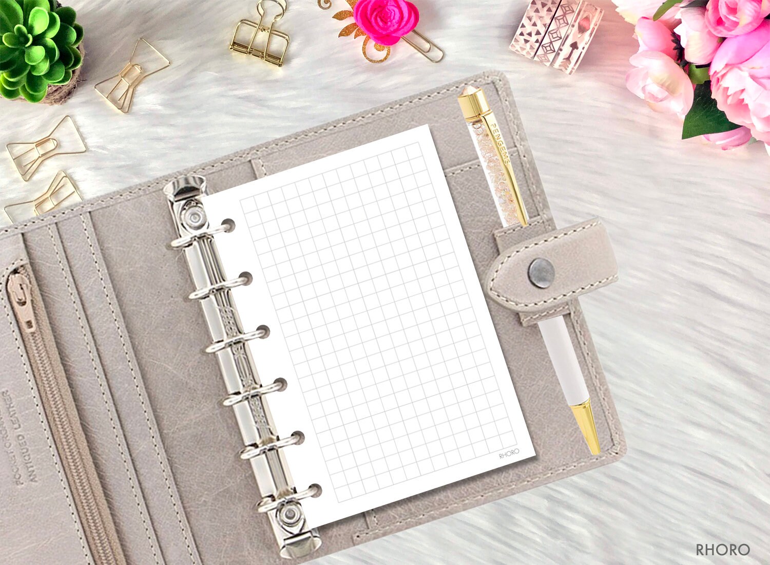 A6 Planner Insert Printable Grid Lines Dotted Grid Set - Etsy