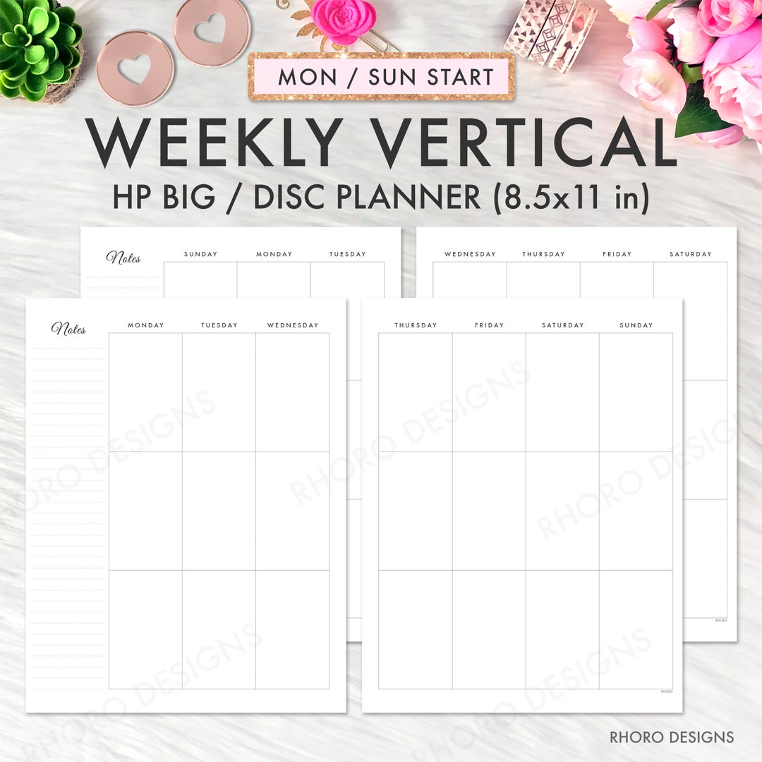 BIG HAPPY PLANNER Printable Insert, Weekly Vertical Undated, Happy ...