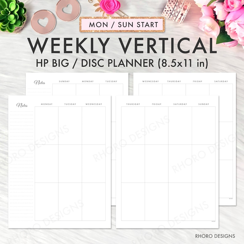 BIG HAPPY PLANNER Printable Insert, Weekly Vertical Undated, Happy ...