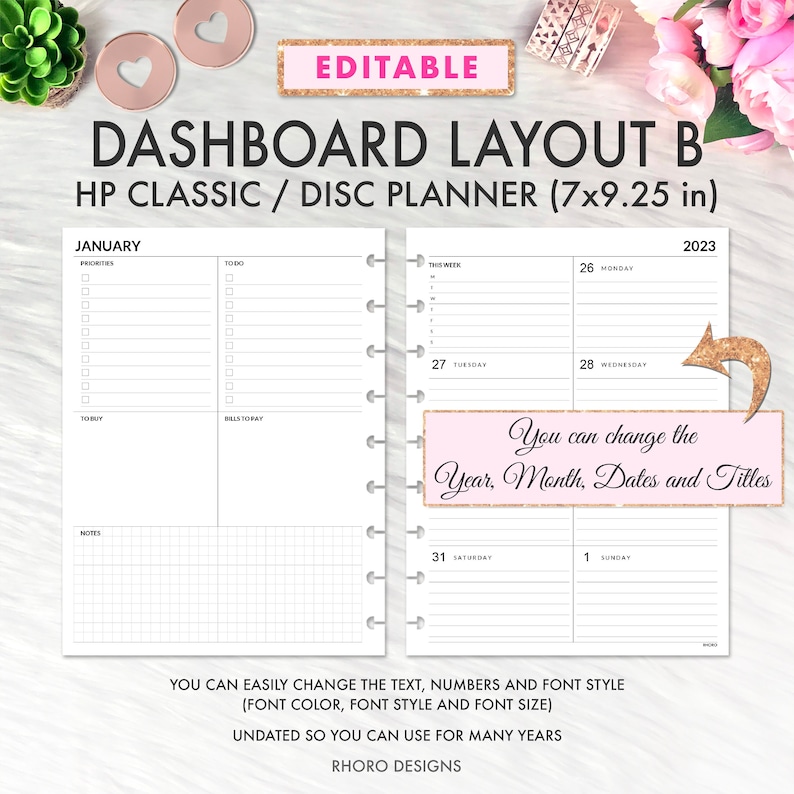 EDITABLE Happy Planner Dashboard Layout CLASSIC Happy Planner - Etsy