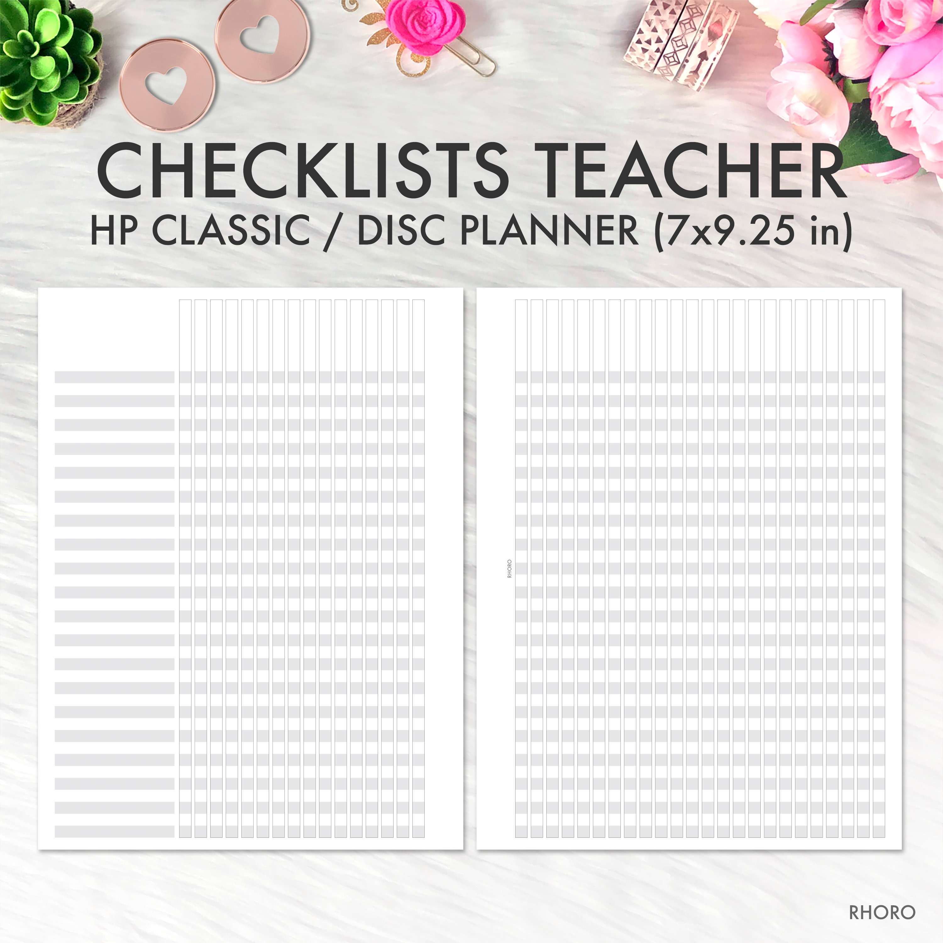 CLASSIC Happy Planner Classroom Checklist Printable Insert, Teacher ...