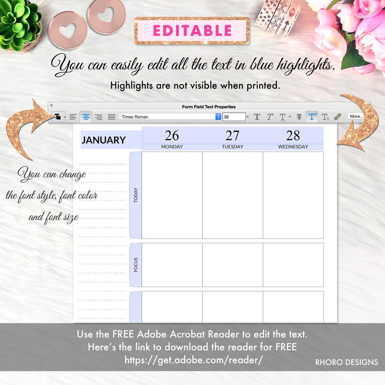 EDITABLE Big Happy Planner Printable Insert Weekly Vertical - Etsy