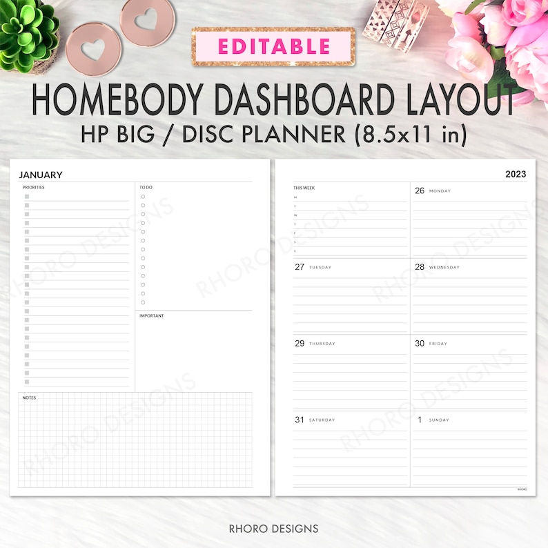 EDITABLE Happy Planner Dashboard Printable Happy Planner - Etsy