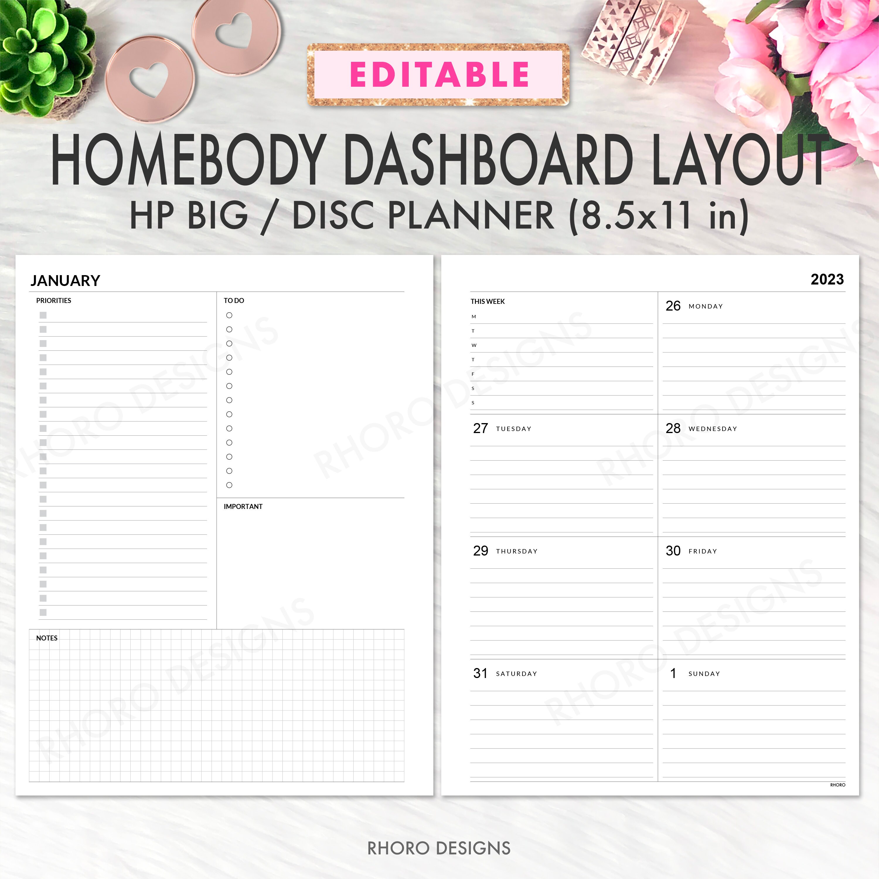 EDITABLE Happy Planner Dashboard Printable Happy Planner - Etsy