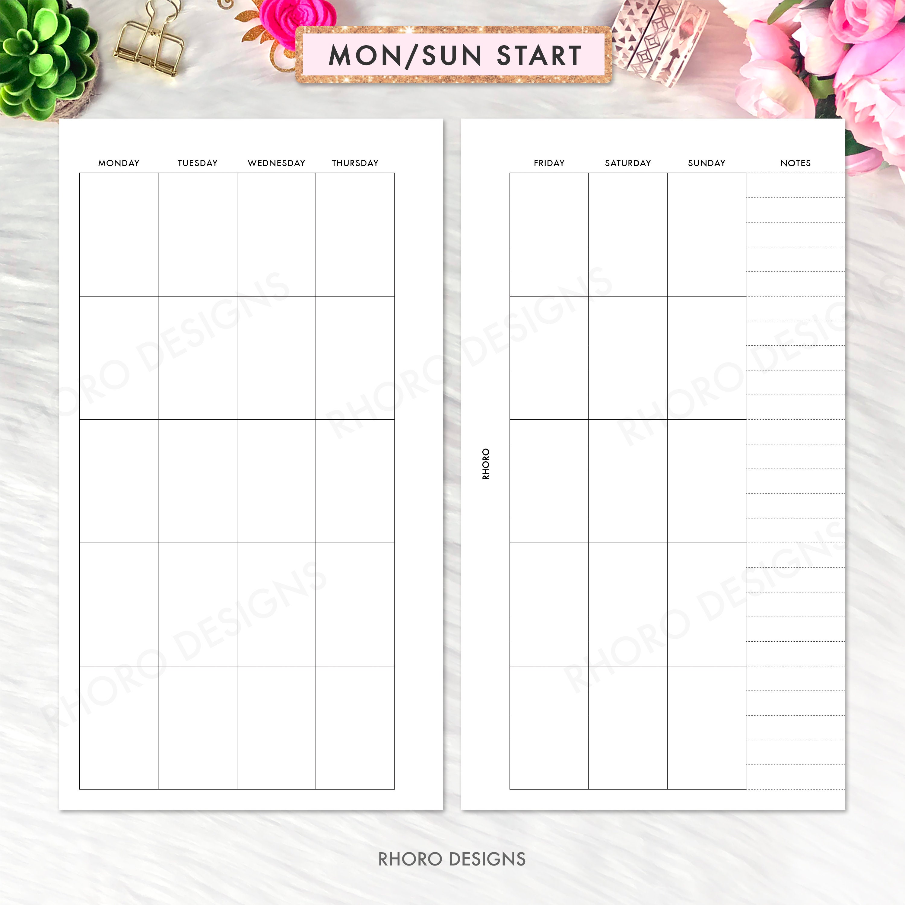 Personal Planner Inserts Printable Personal Monthly Inserts - Etsy