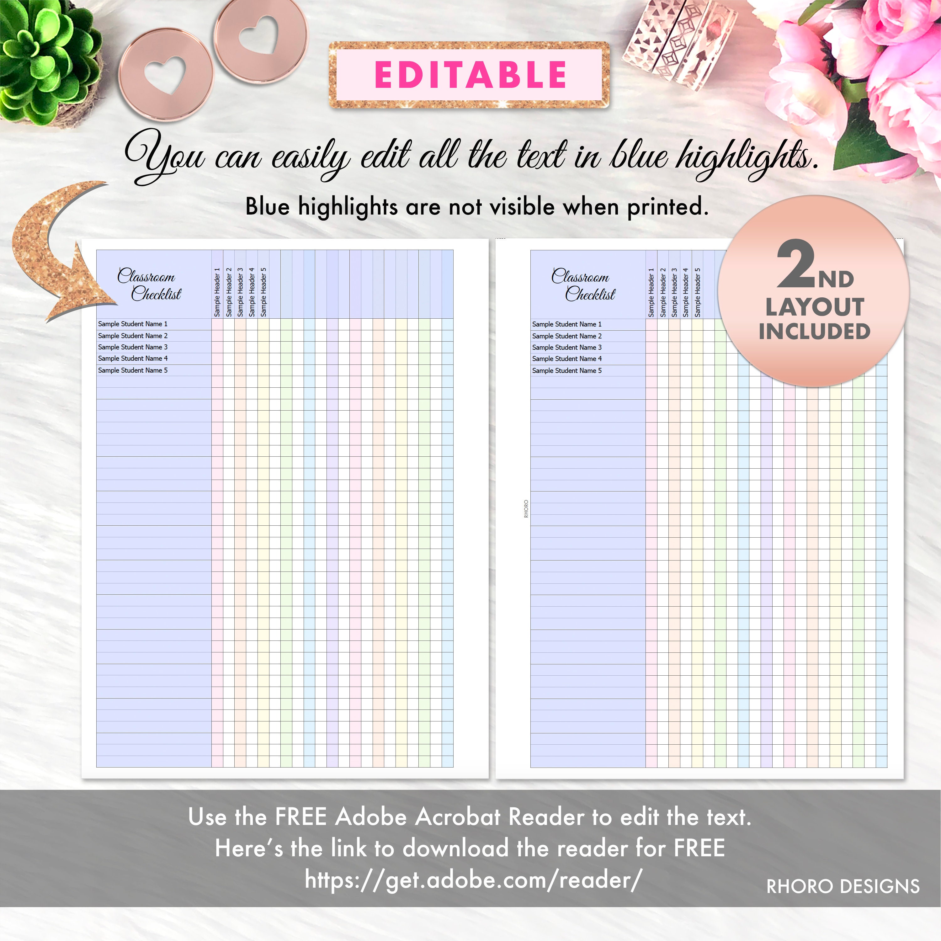 EDITABLE Teacher Happy Planner Classic Classroom Checklist Printable ...