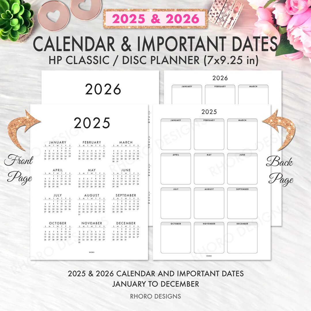 Happy Planner Classic Calendar, 2025 2026 Calendar, Important Dates ...